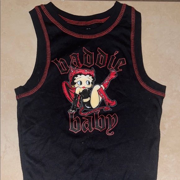 Betty Boop | Tops | Betty Boop Black And Red Tank Top | Poshmark